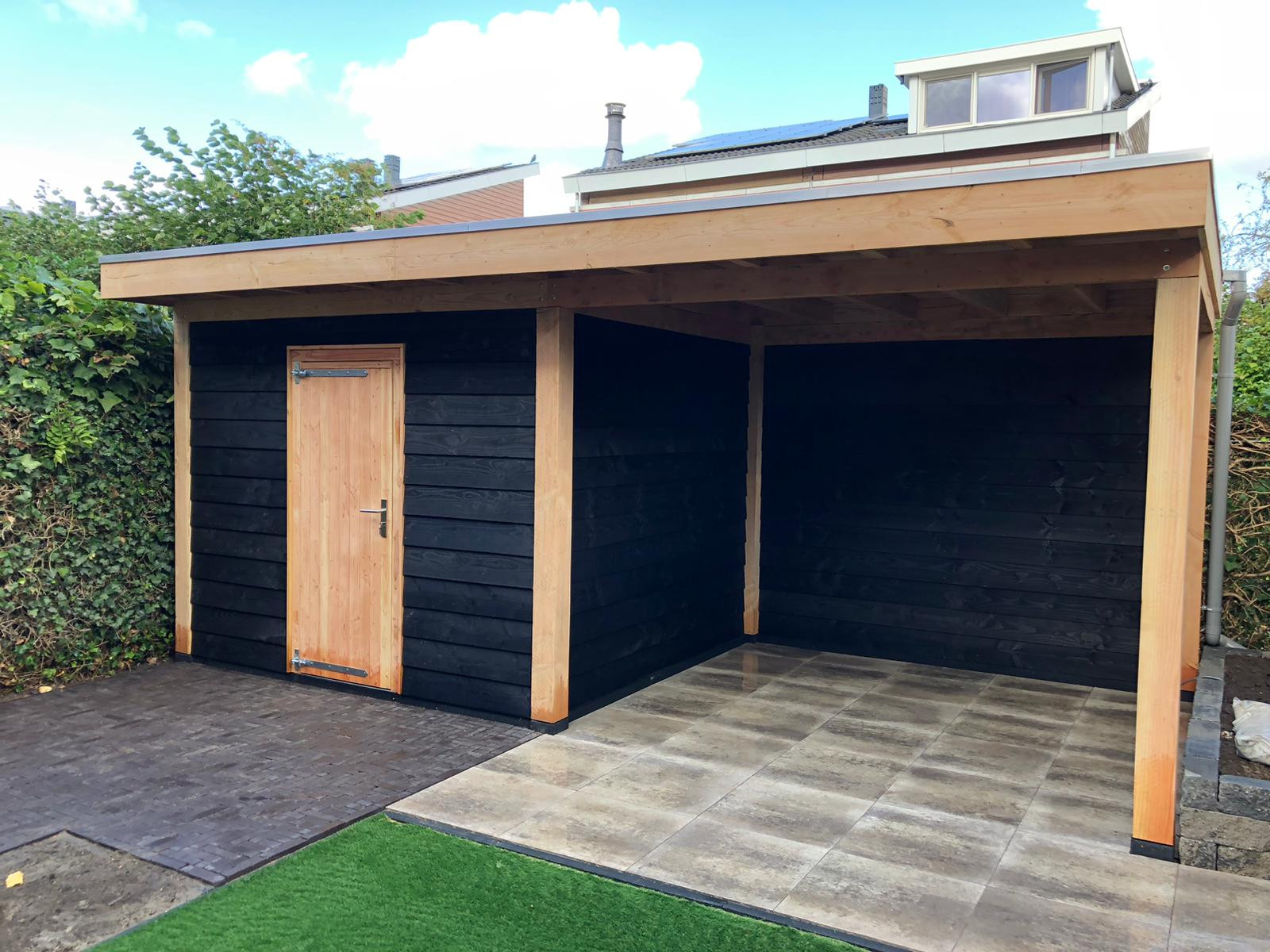 Veranda zwart - Douglas hout | Poppelaars overkappingen